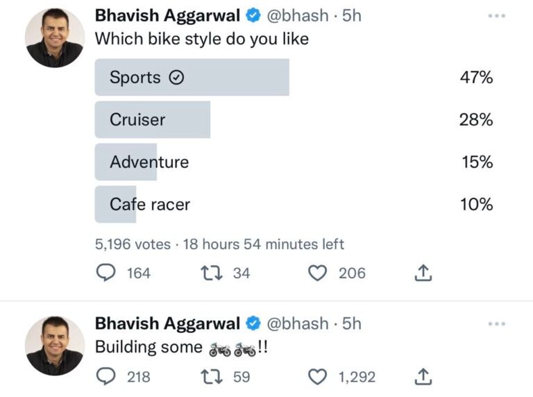 Ola Electric Bike Officially Confirmed By Bhavish Aggarwal - TorqueXpert